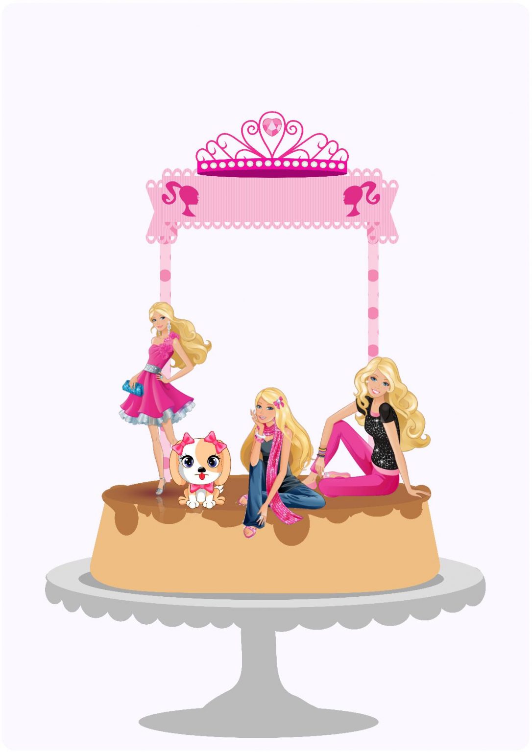 Topo de bolo Barbie para imprimir - Arte para toda a festa