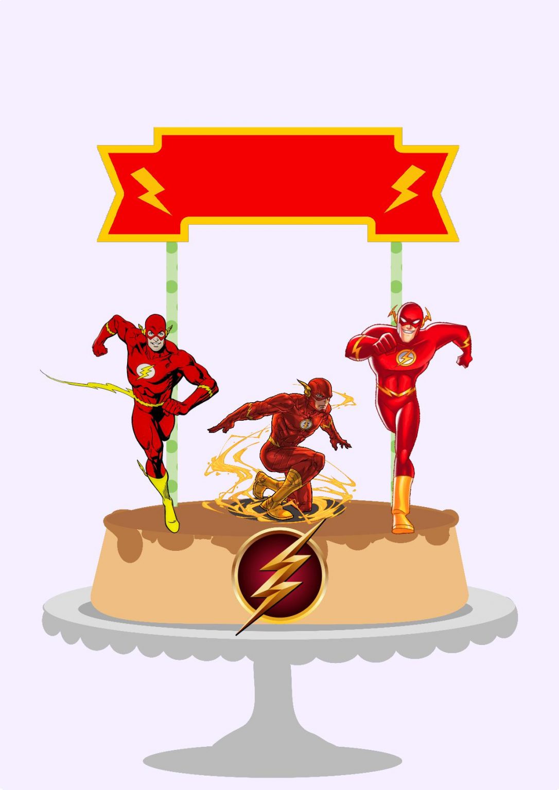 Topo de bolo Flash para imprimir - Arte para toda a festa