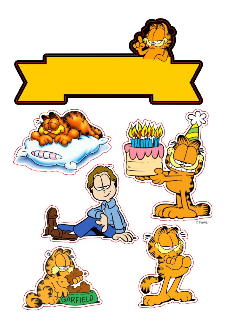 Topo de Bolo Garfield (2) - OrigamiAmi