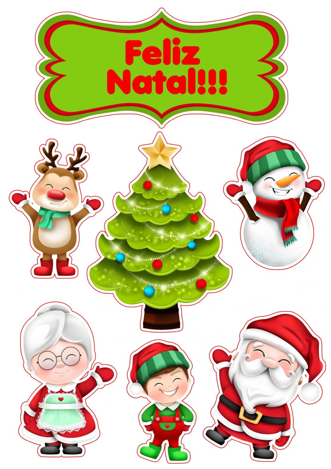 Topo de Bolo Natal para imprimir - Arte para toda a festa