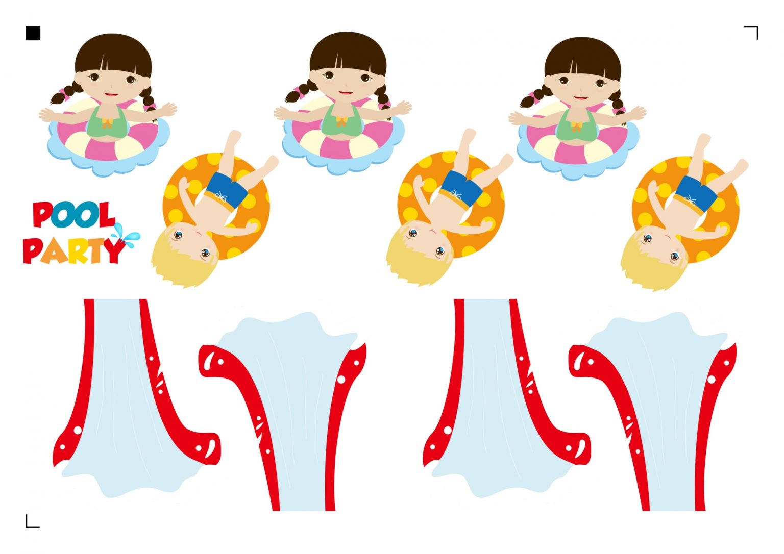 Kit Festa Pool Party para imprimir - Arte para toda a festa