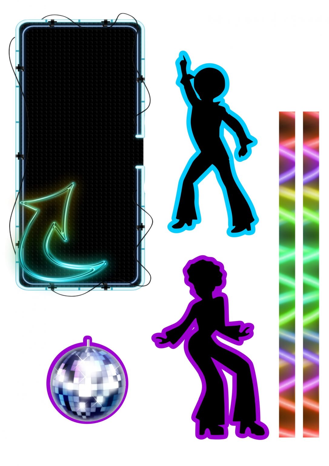 Kit Festa Balada Neon para imprimir - Arte para toda a festa